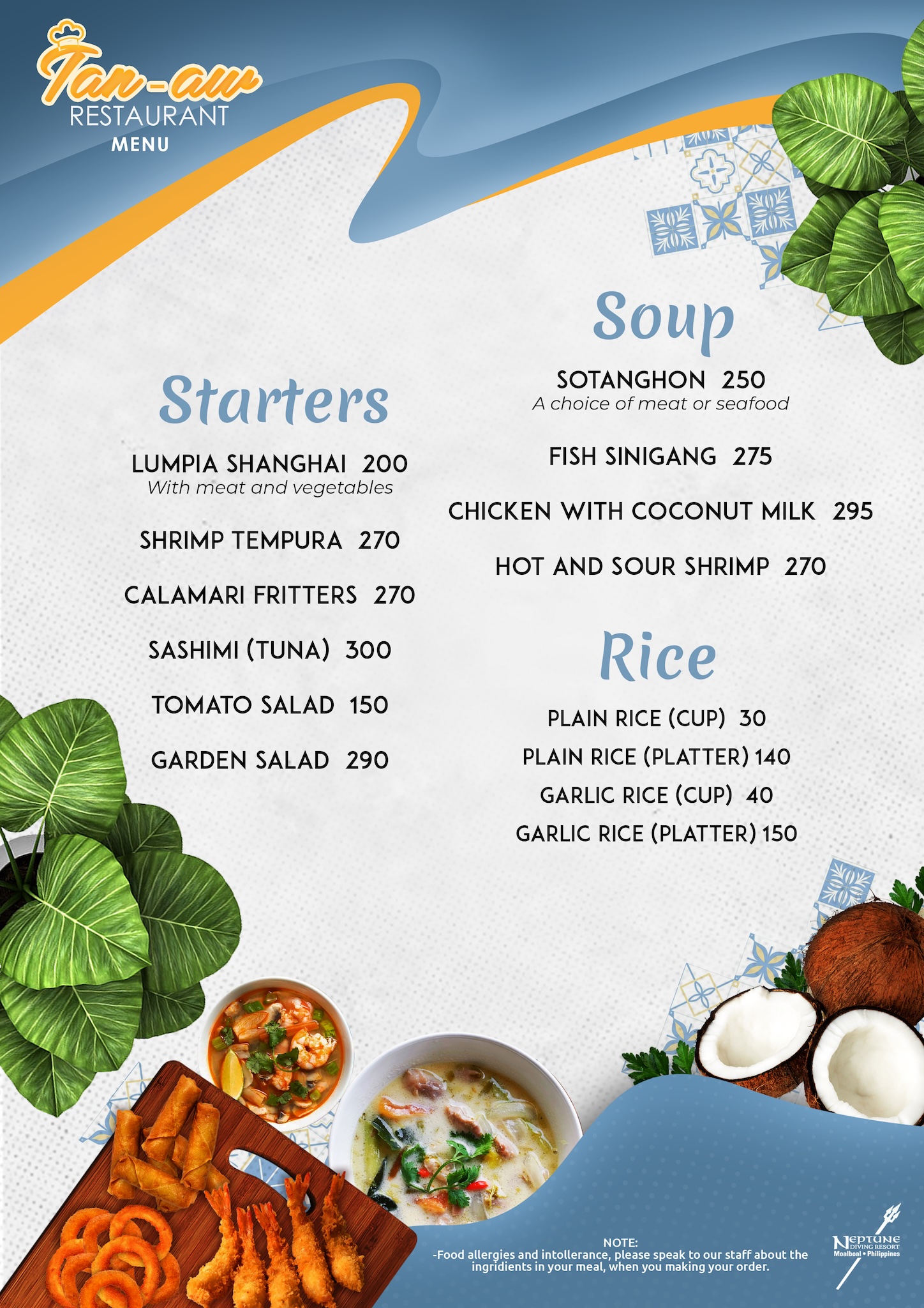 Our-Menu Santander - Cebu Neptune Diving Adventure, Inc.